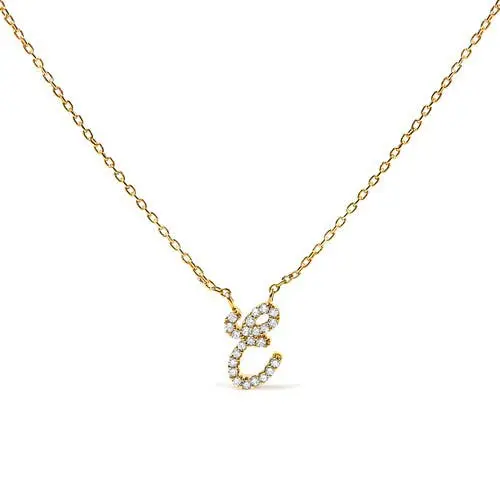 HAUS OF BRILLIANCE 10k Gold Diamond Accent Initial Pendant Necklace - Yellow | E